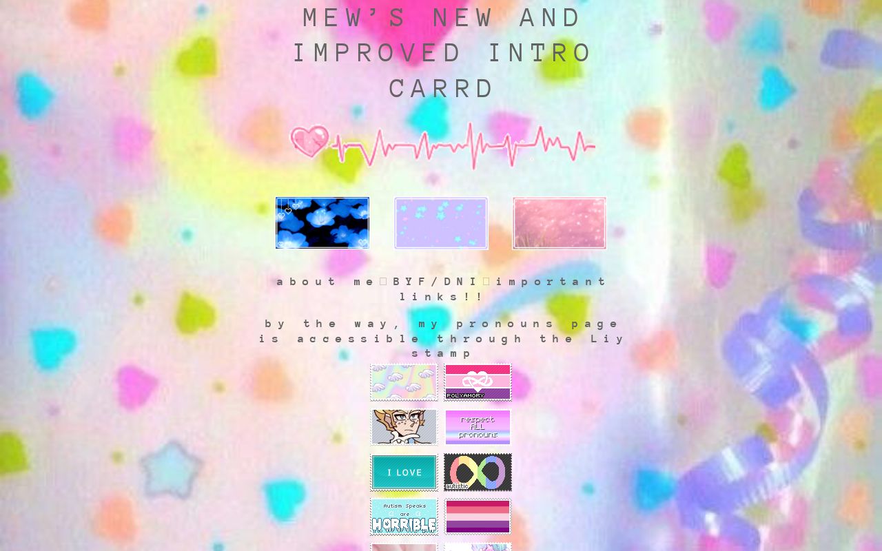 Mew’s new intro carrd